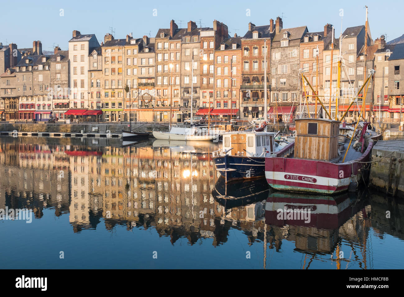Traditional french buildings overlooking the Vieux-Bassin in the ...