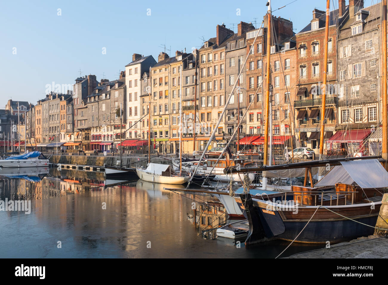 Traditional french buildings overlooking the Vieux-Bassin in the ...