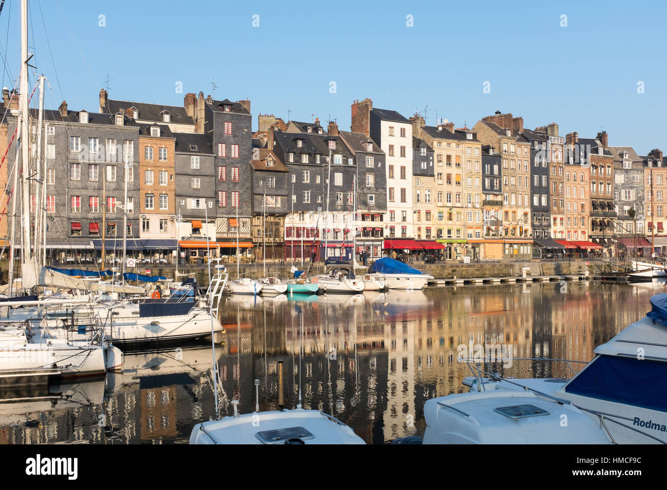 Traditional french buildings overlooking the Vieux-Bassin in the ...