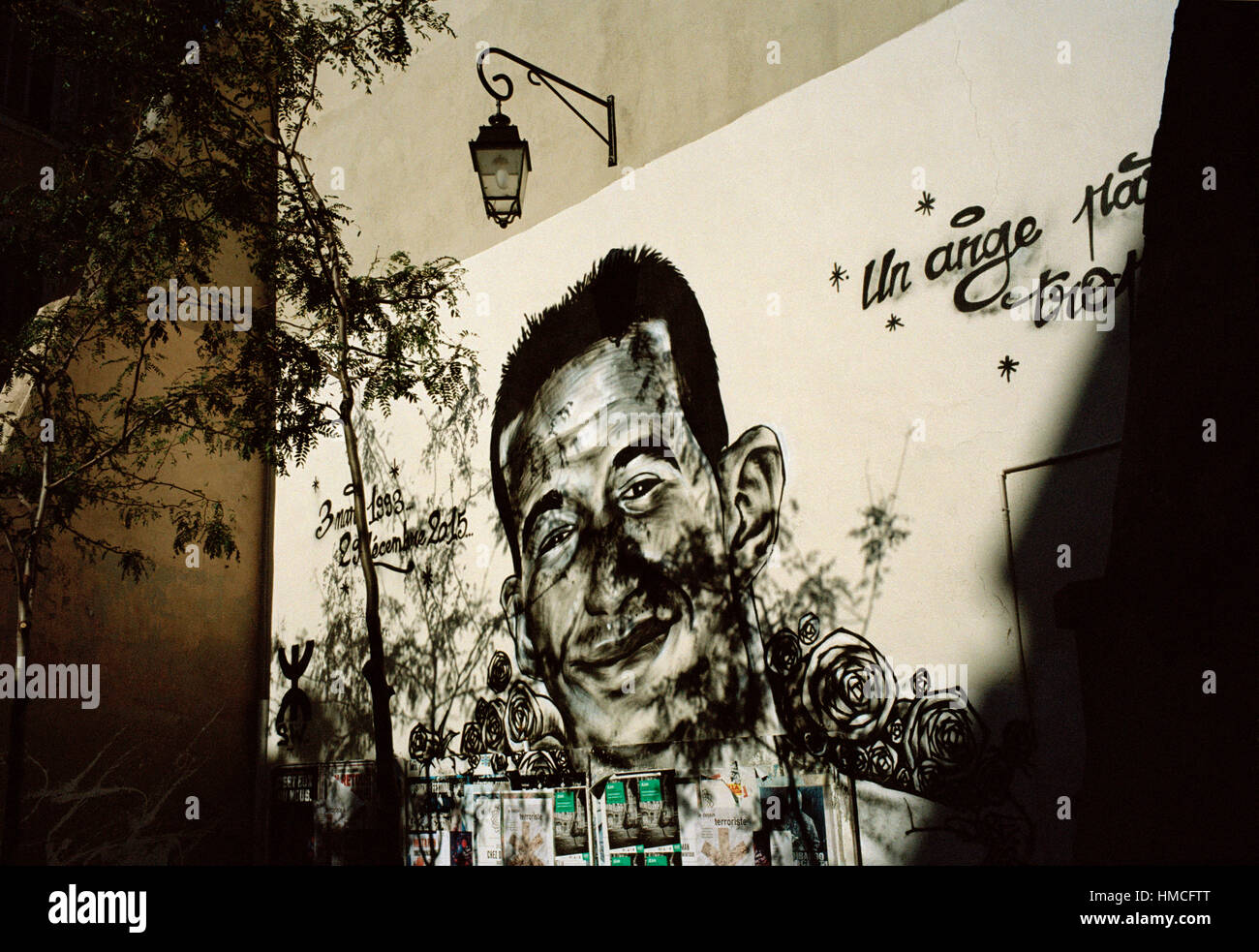 Memorial graffiti in the Panier in Marseille in Provence in Bouches du ...