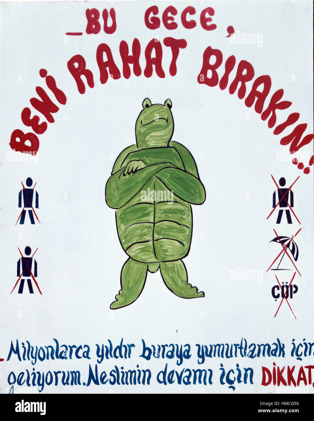 Turtle nesting warning sign hi-res stock photography and images - Alamy