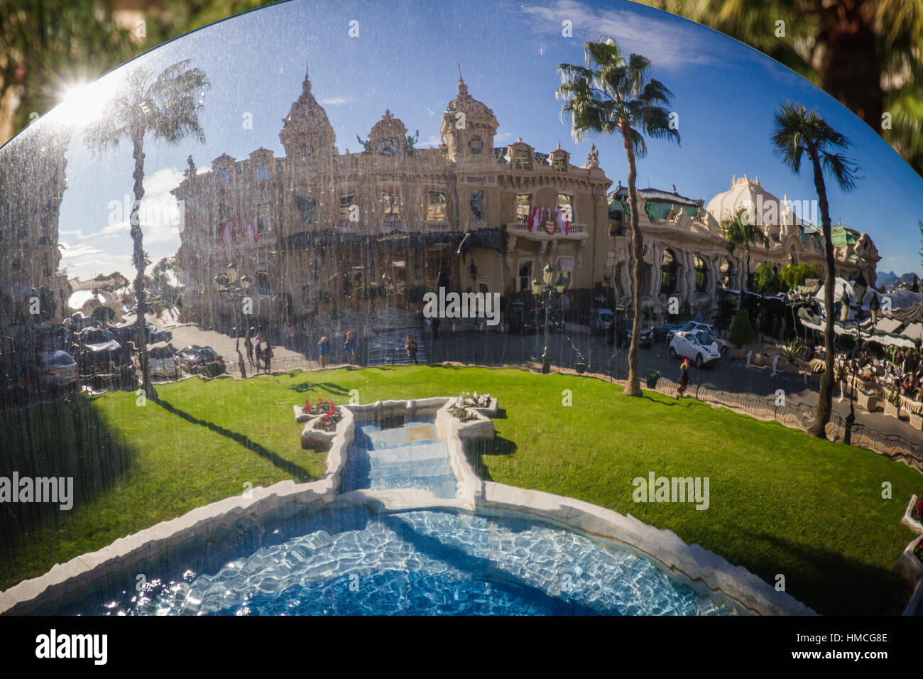 Sky Mirror Sculpture above fountain, Place du Casino, Monte Carlo ...