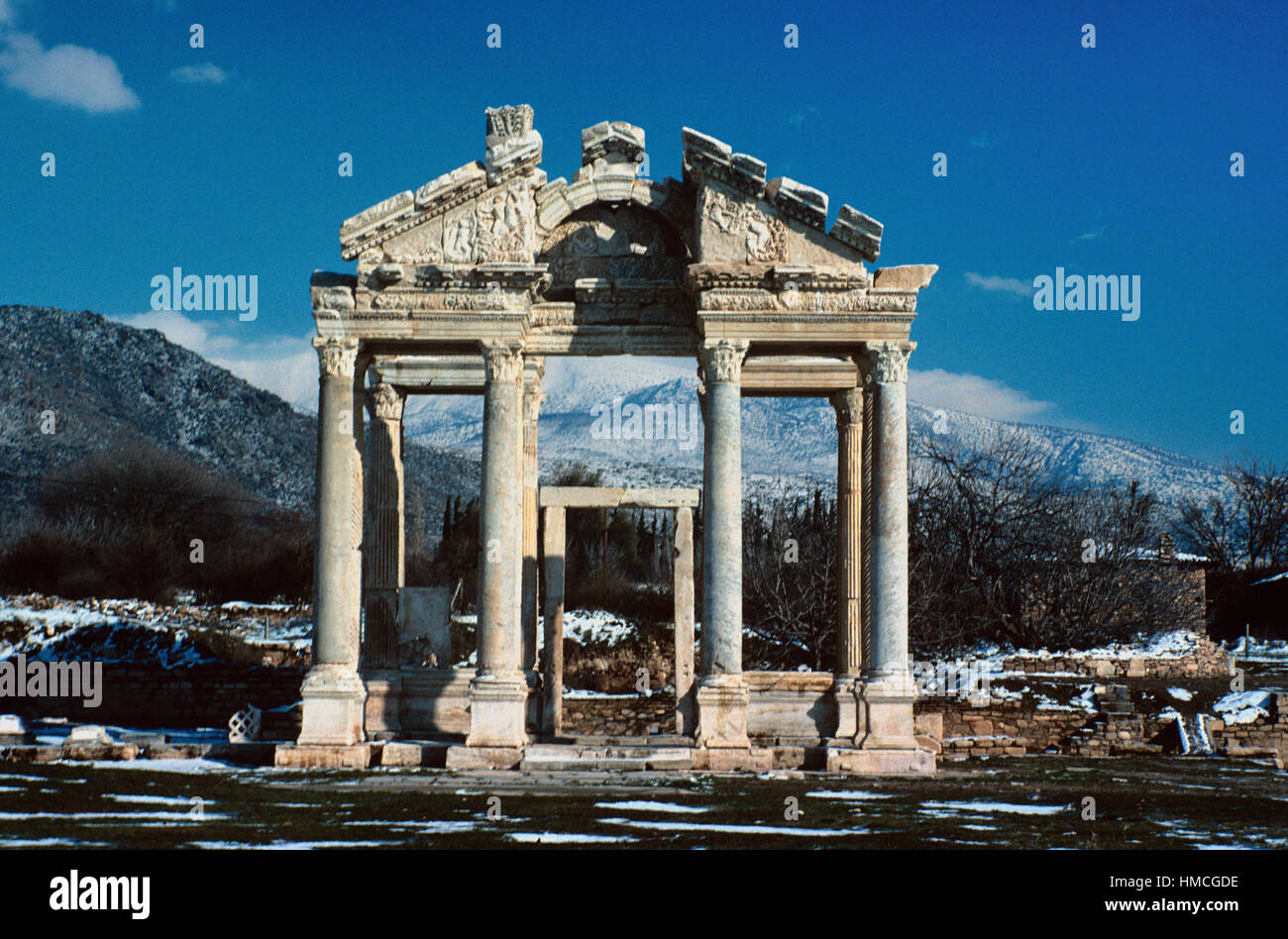 The Monumental Gateway or Tetrapylon (AD 200) in the Ruins of the ...