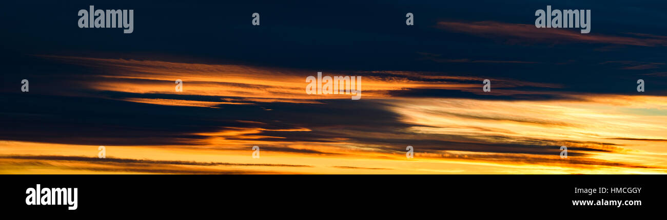 Beautiful Orange And Blue Summer Sunset Sky Stock Photo - Alamy