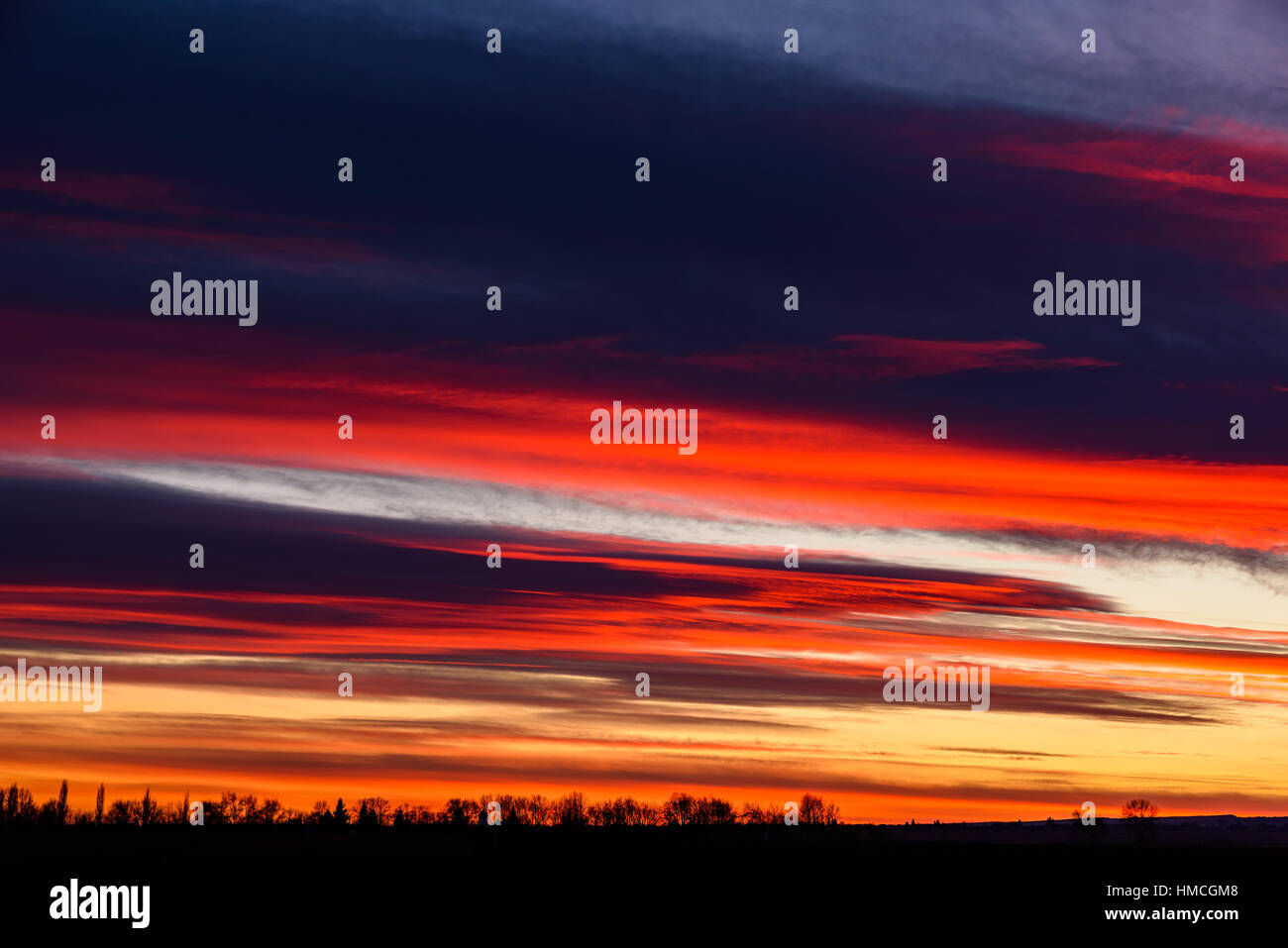 Beautiful Red And Orange Summer Sunset Sky Stock Photo - Alamy