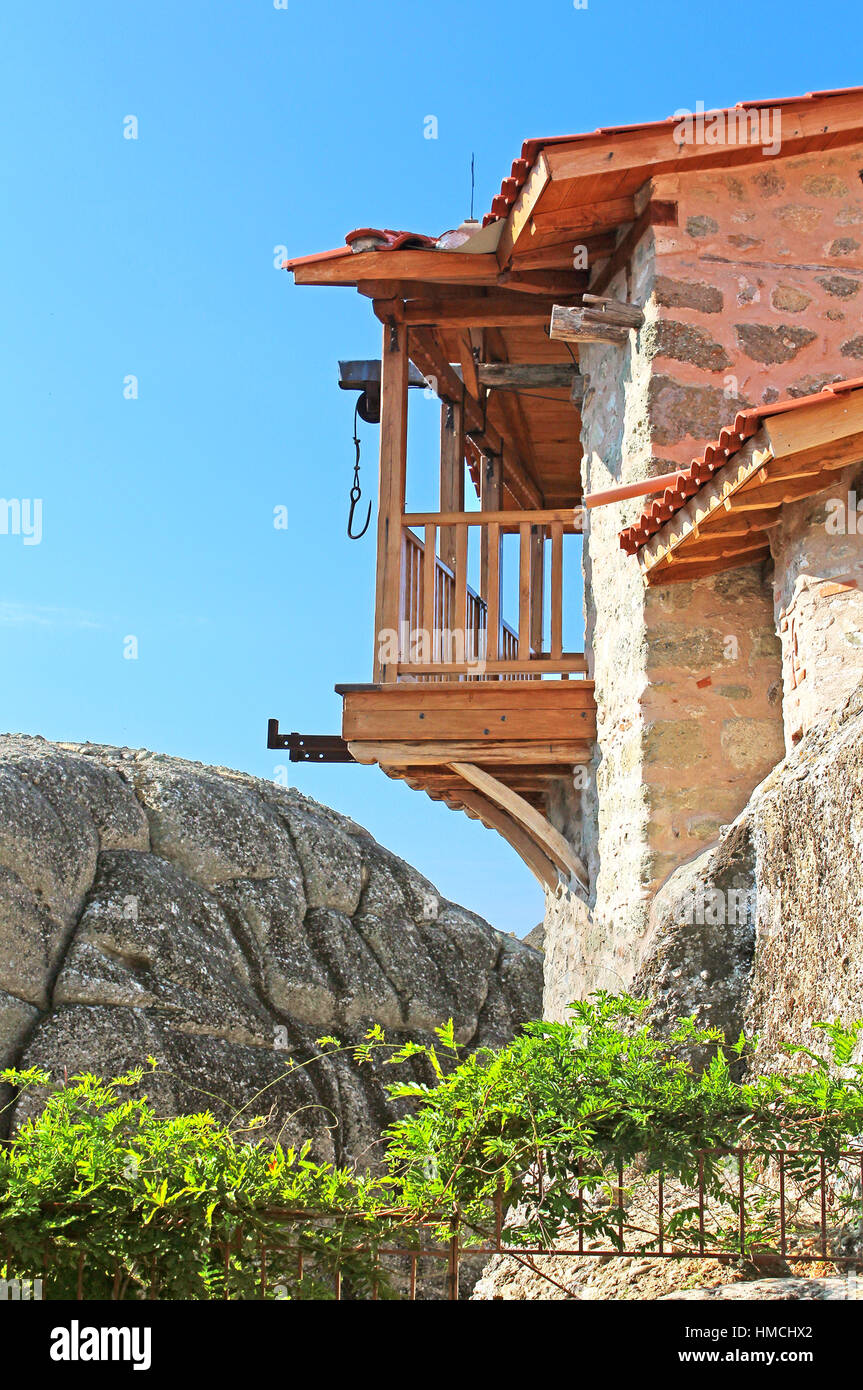 old balcony monastery of Meteora Stock Photo - Alamy
