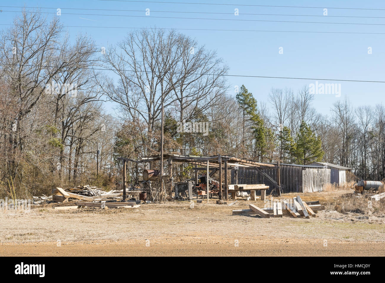 Rural sawmill on winter hi-res stock photography and images - Alamy