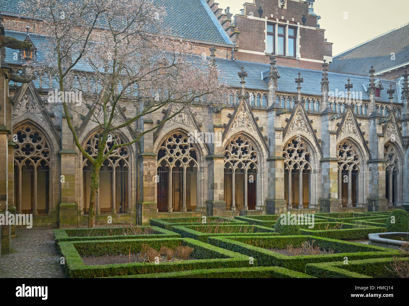 The Pandhof in Utrecht, Netherlands, is a medieval cloister with Stock ...