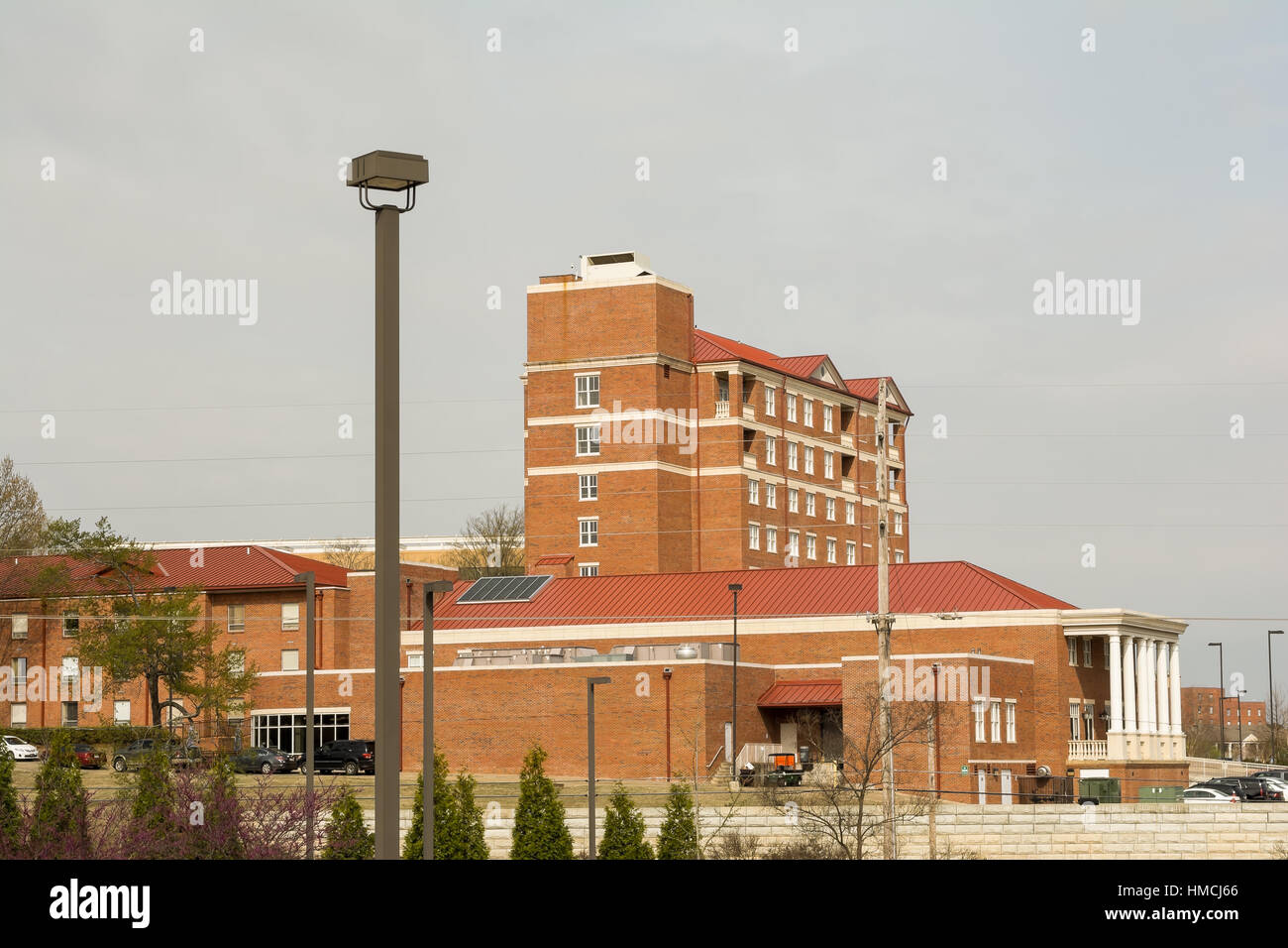 A close capture of a large, red brick, building Stock Photo - Alamy