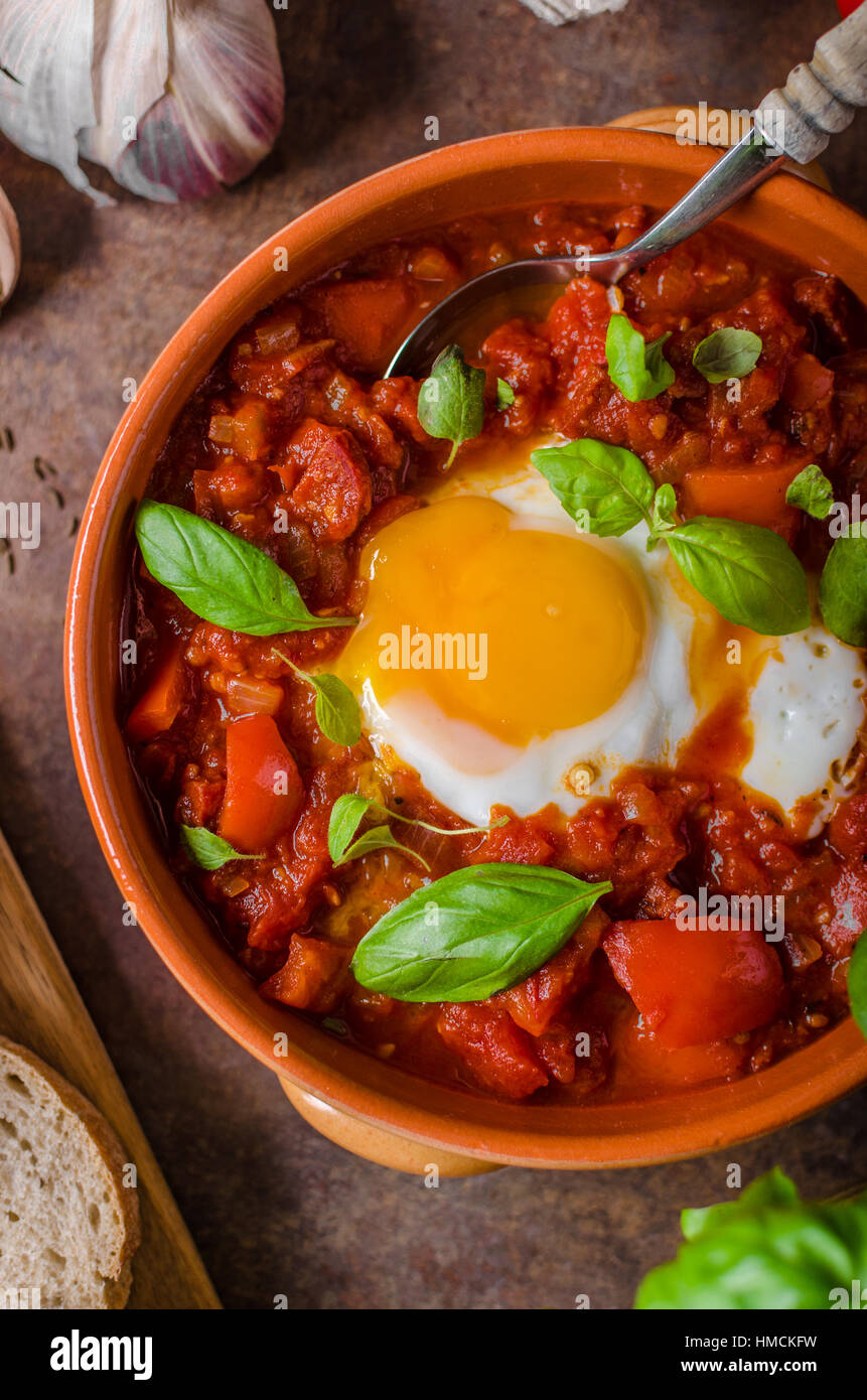 Shakshuka simple and delicious, cheap but very tasty food! Stock Photo ...