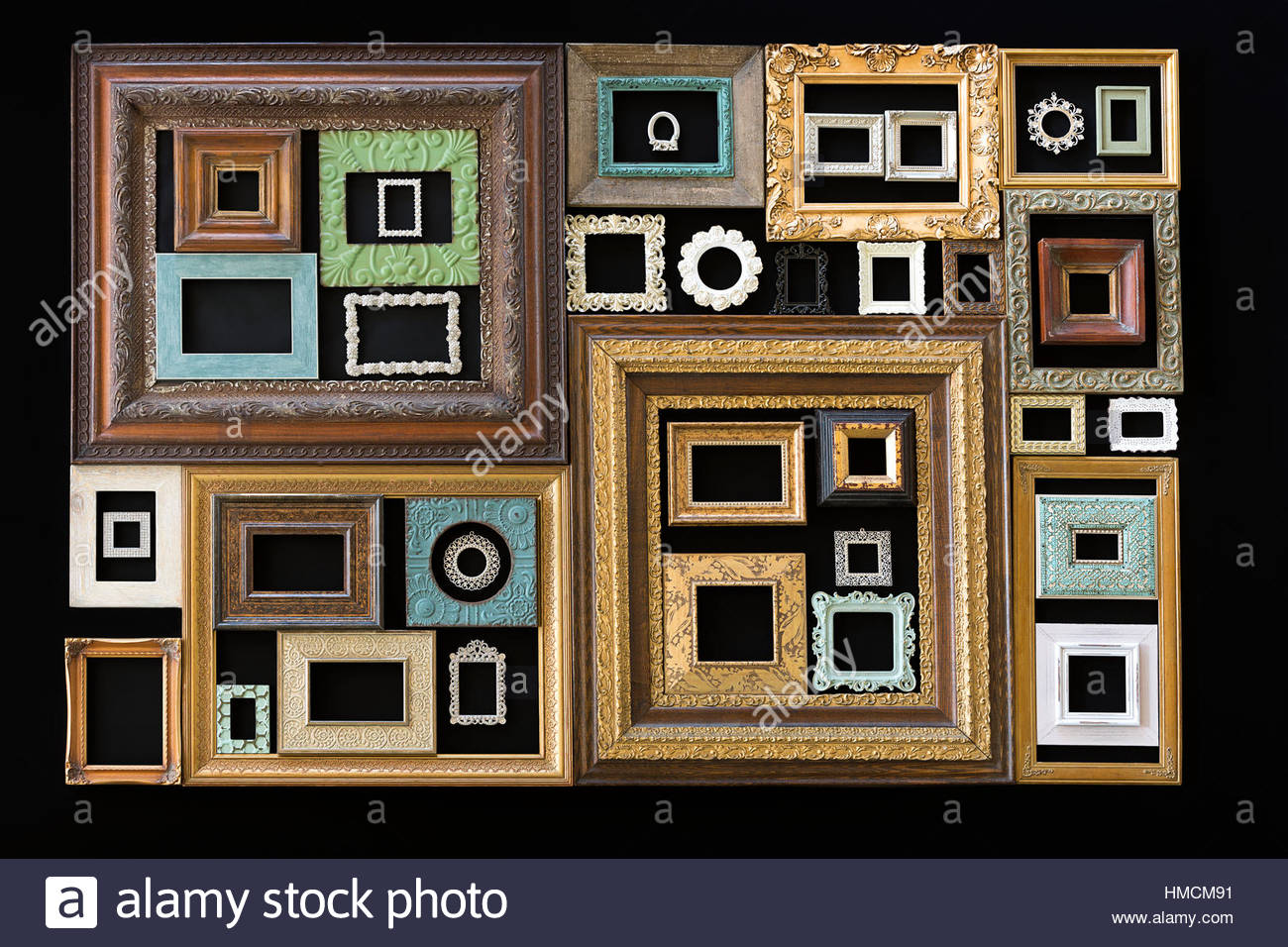 Still life variety picture frame art display Stock Photo - Alamy