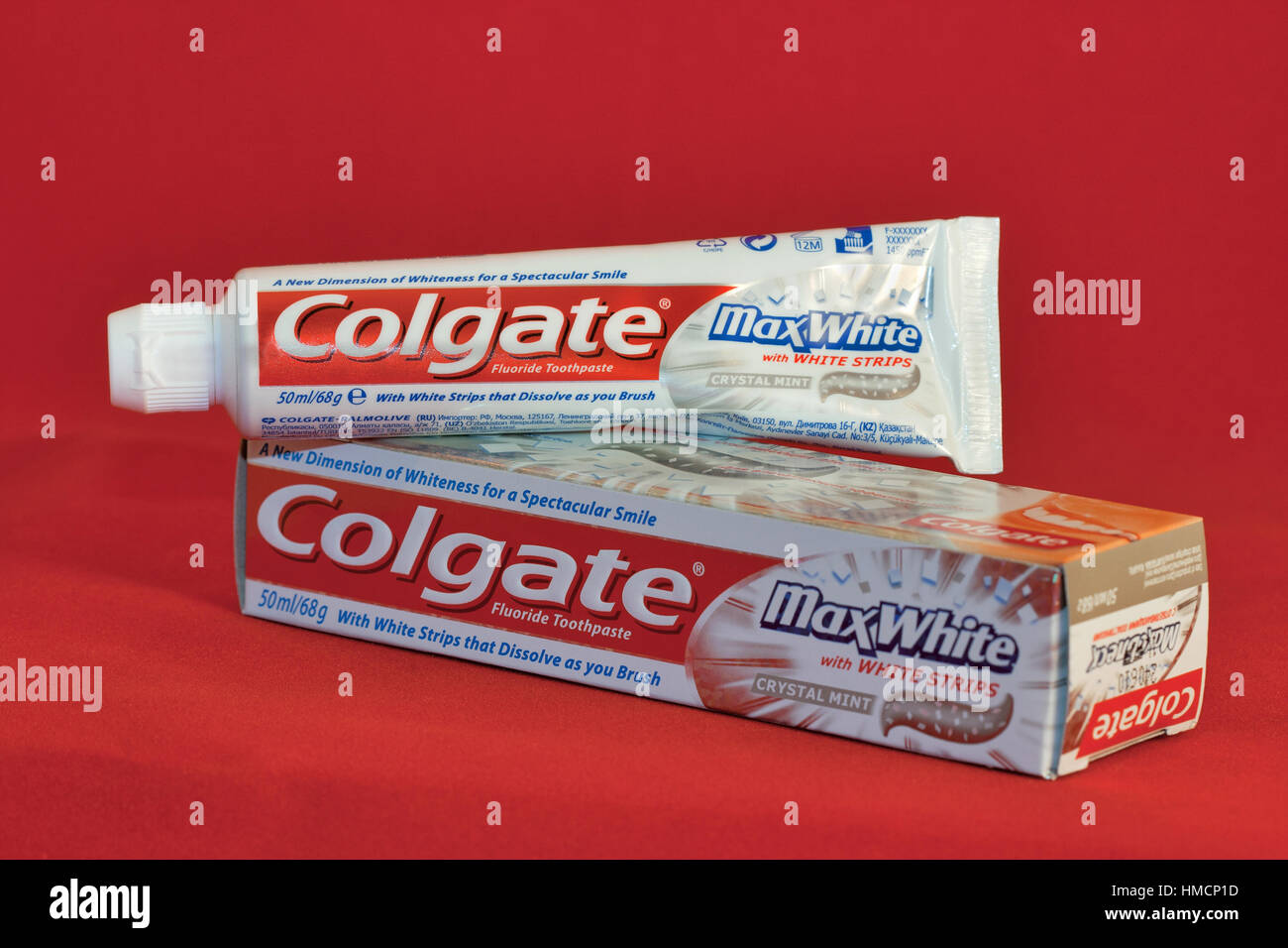KIEV, UKRAINE - FEBRUARY 21, 2011: Colgate Max White fluoride ...