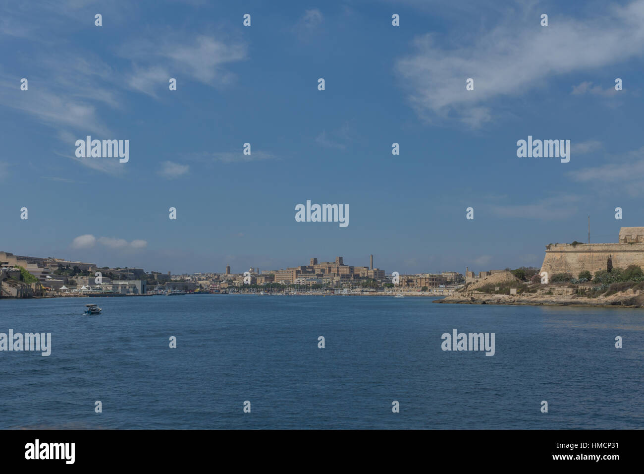 view over Valetta in Malta from the sea Stock Photo - Alamy