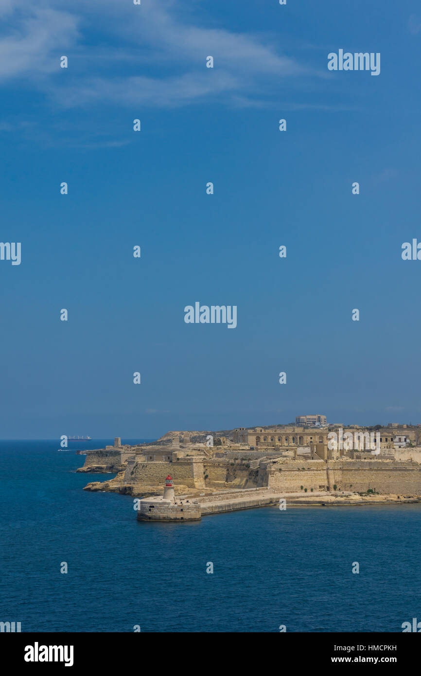 view over the ancient fortifications in Valetta, Malta Stock Photo - Alamy