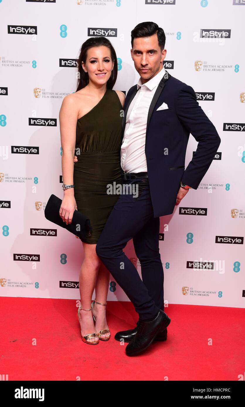 Lindsey Cole and Russell Kane attending the InStyle EE Rising Star ...