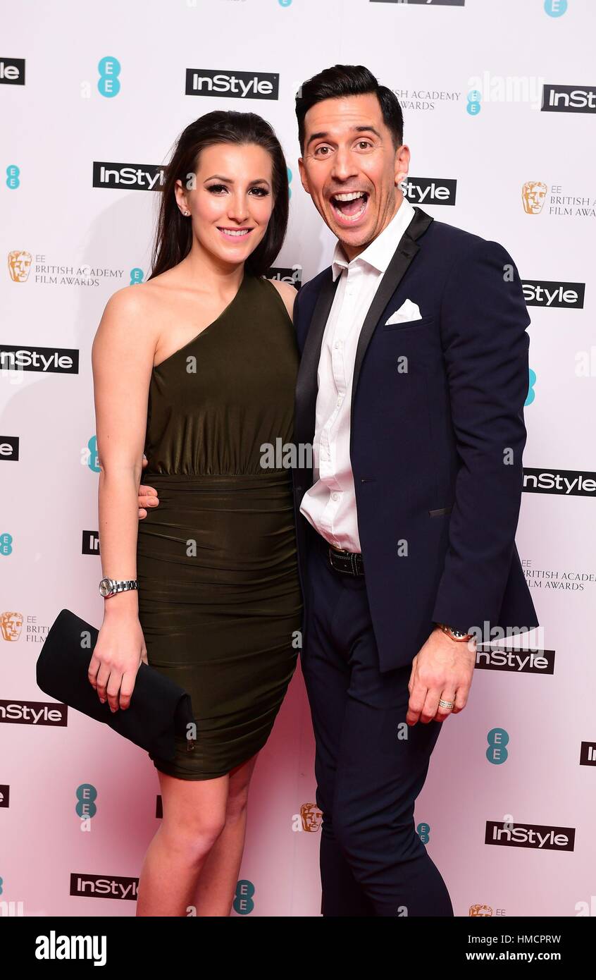 Lindsey Cole and Russell Kane attending the InStyle EE Rising Star ...
