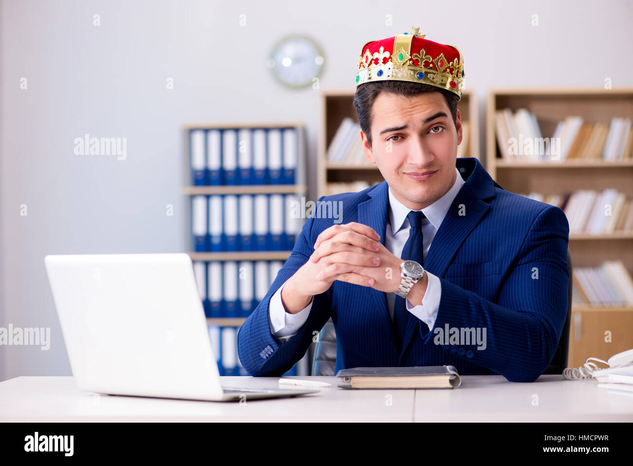 King businessman working in the office Stock Photo - Alamy