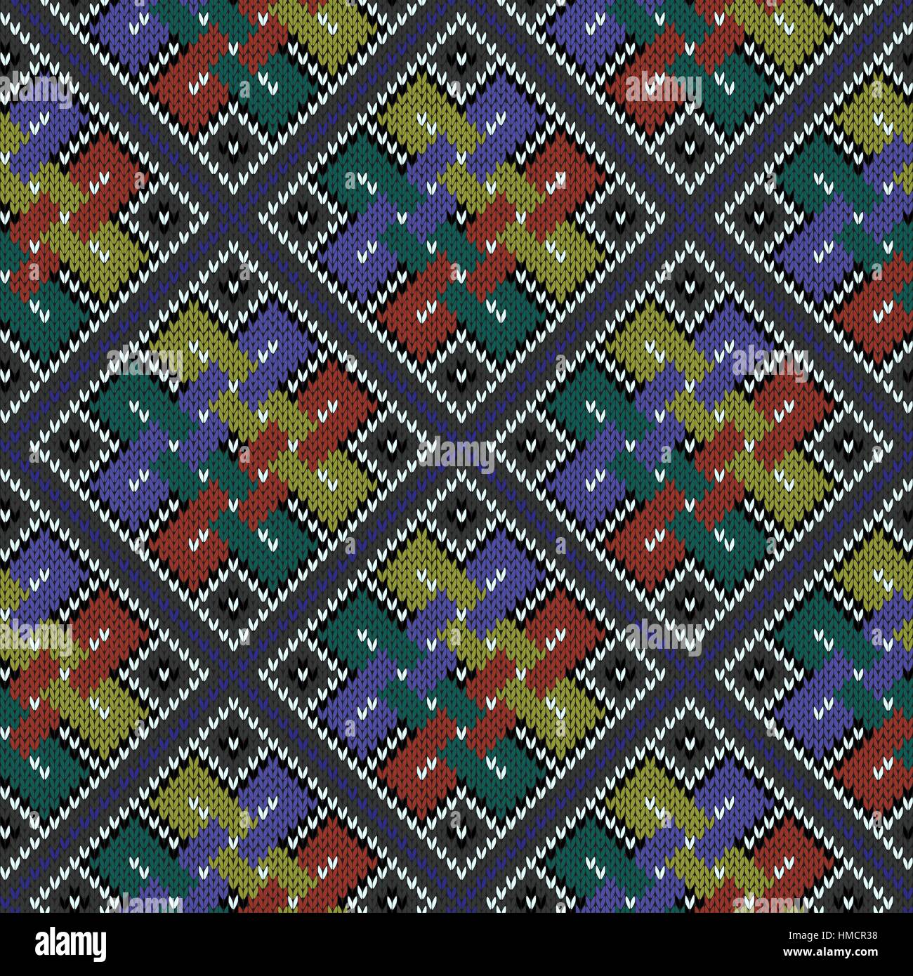 Seamless knitted ornate ethnic vector pattern as a fabric texture in ...