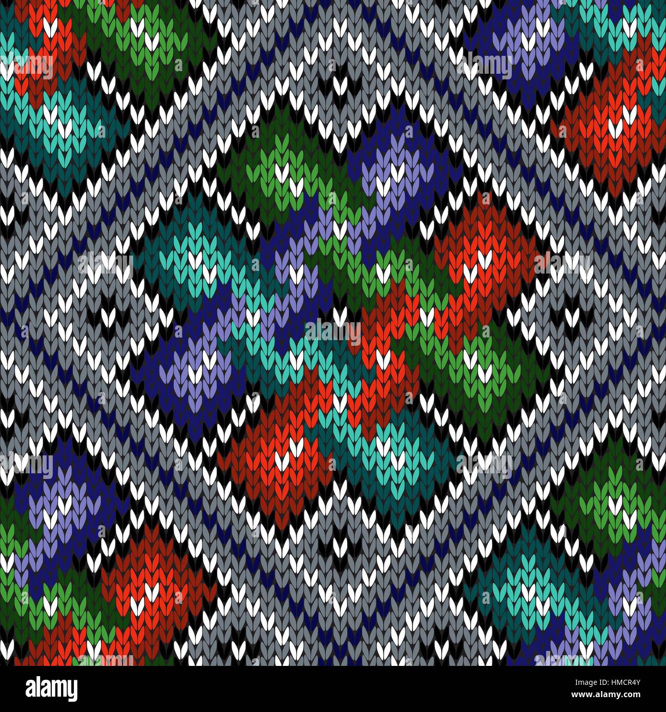 Seamless knitted colordul ornate ethnic vector pattern as a fabric ...