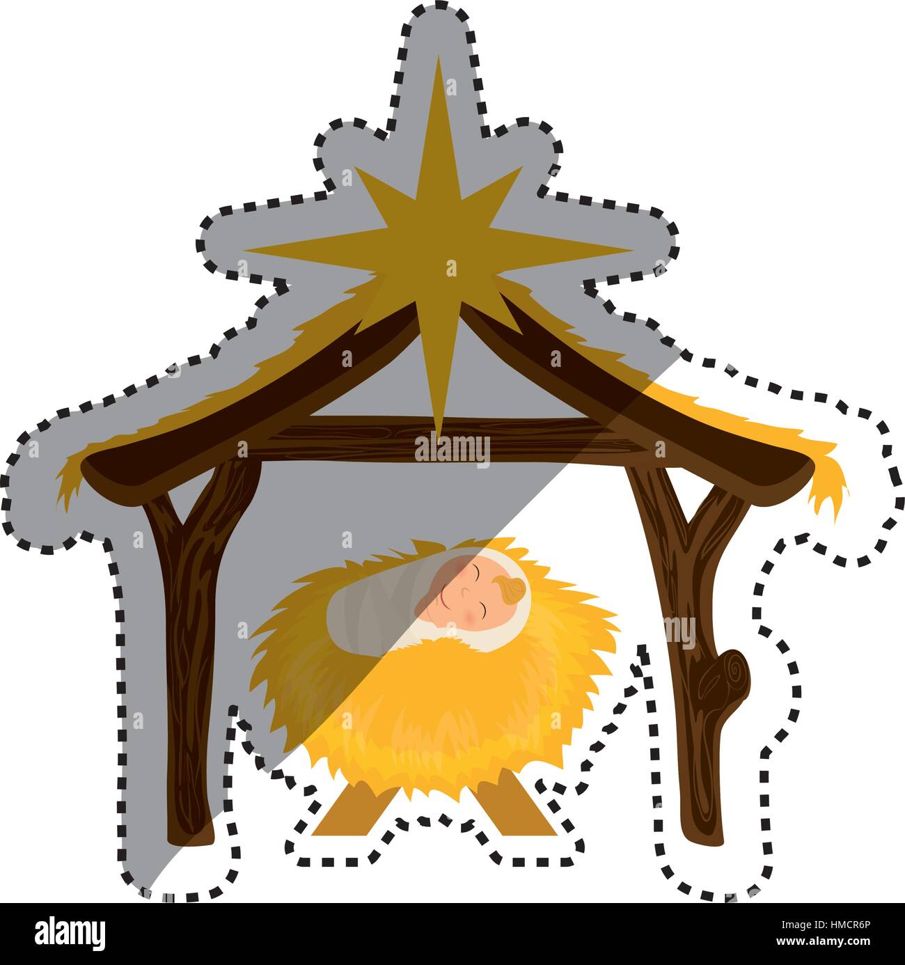 Christmas manger concept icon vector illustration graphic design Stock ...