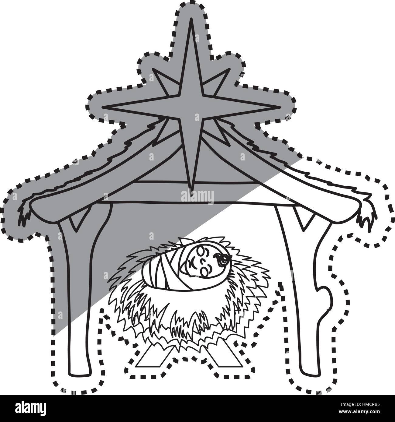 Christmas manger concept icon vector illustration graphic design Stock ...
