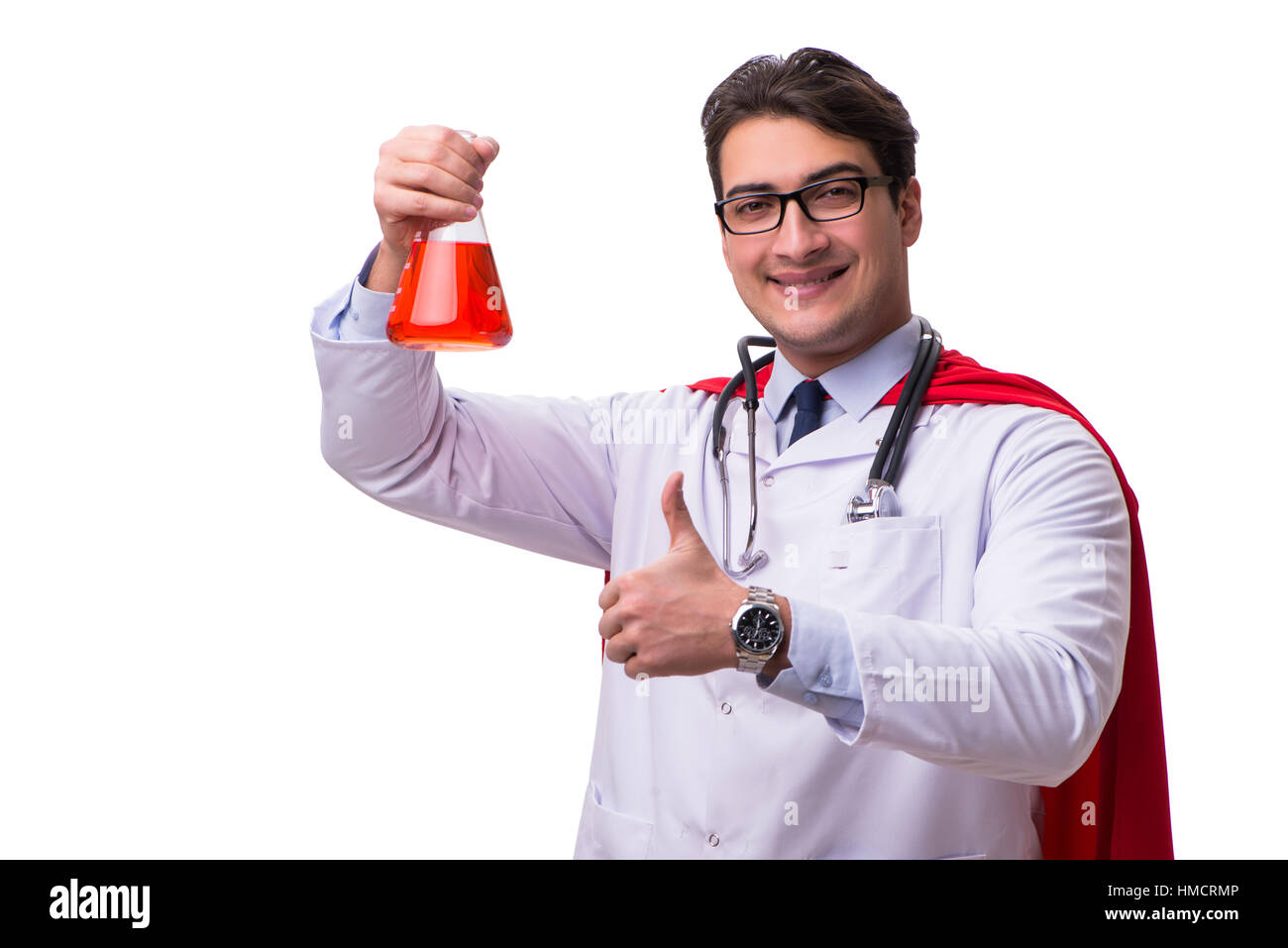 Super hero doctor isolated on white Stock Photo - Alamy