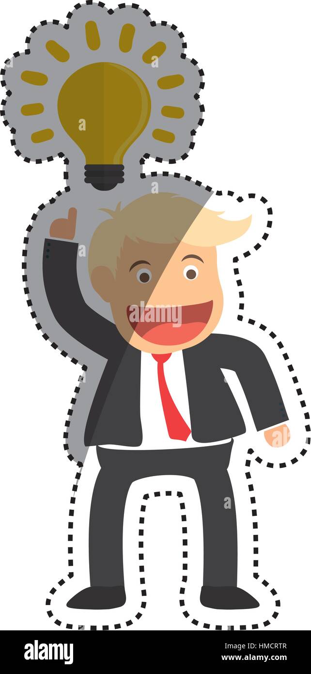 Successful businessman cartoon icon vector illustration graphic design ...