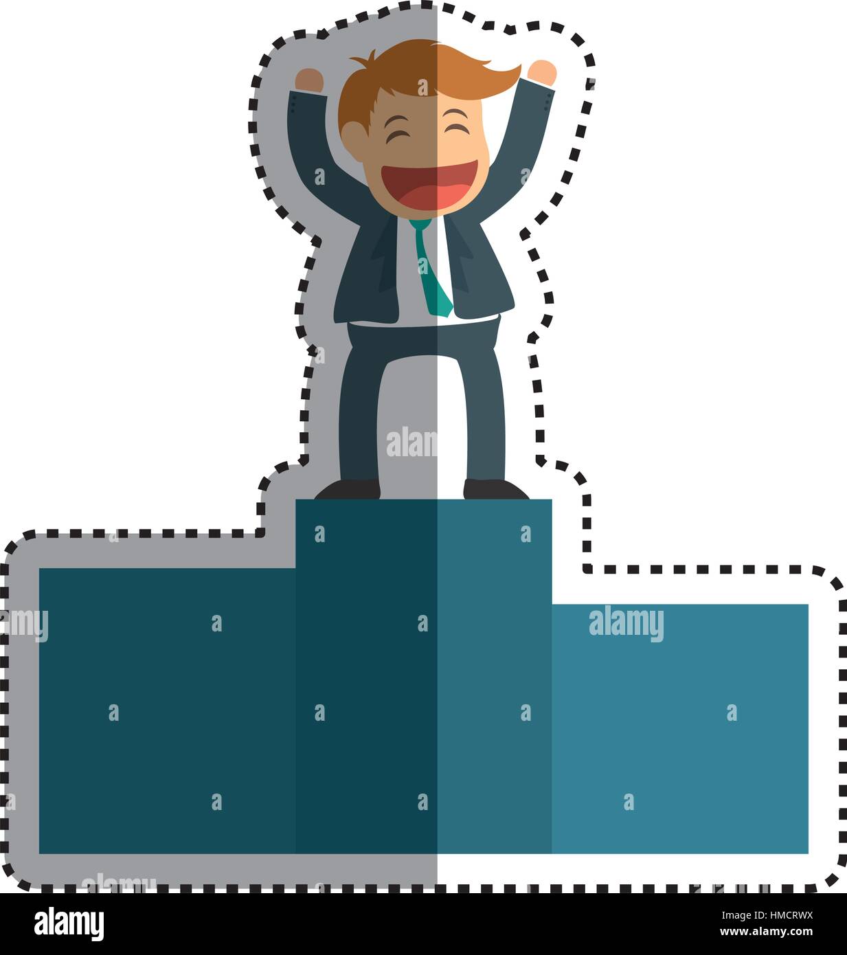 Successful businessman cartoon icon vector illustration graphic design ...