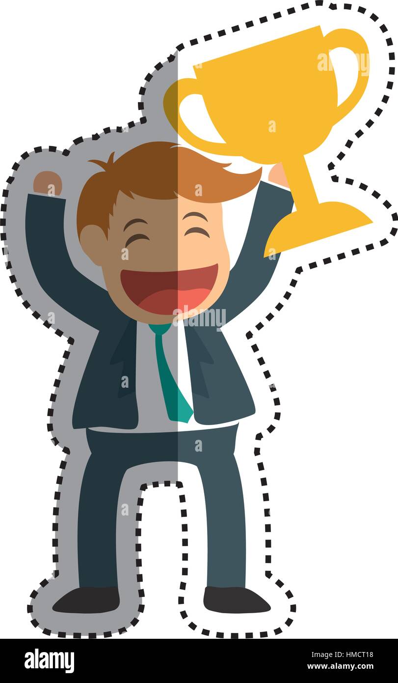 Successful businessman cartoon icon vector illustration graphic design ...