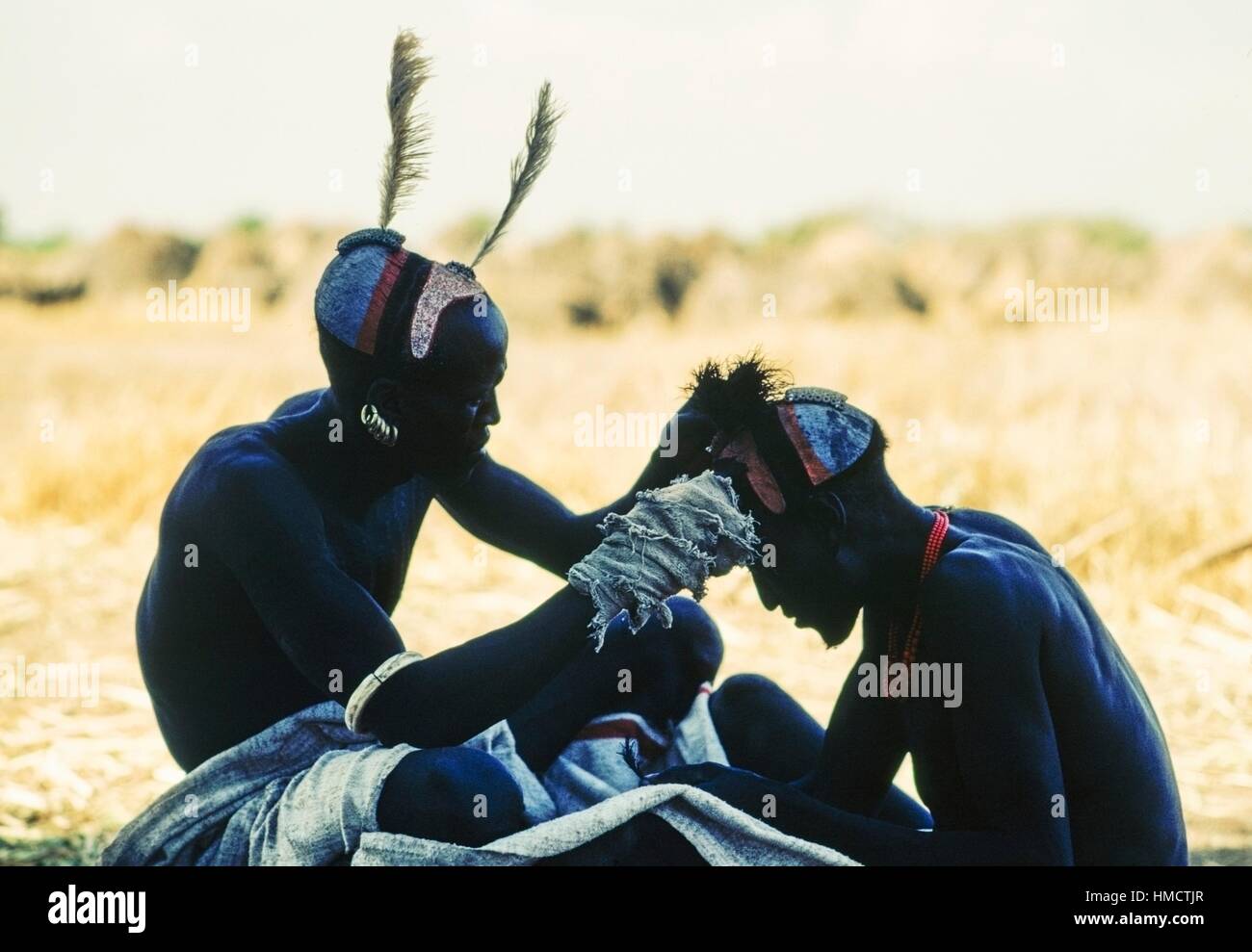 Karo men wearing traditional decorations, Ethiopia Stock Photo - Alamy