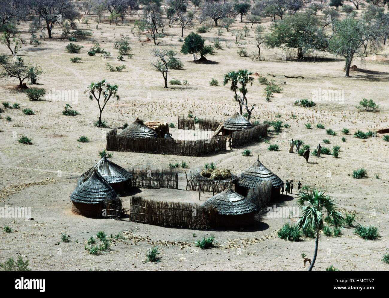 View of the huts in a Nuba village, Kordofan, South Sudan Stock Photo ...