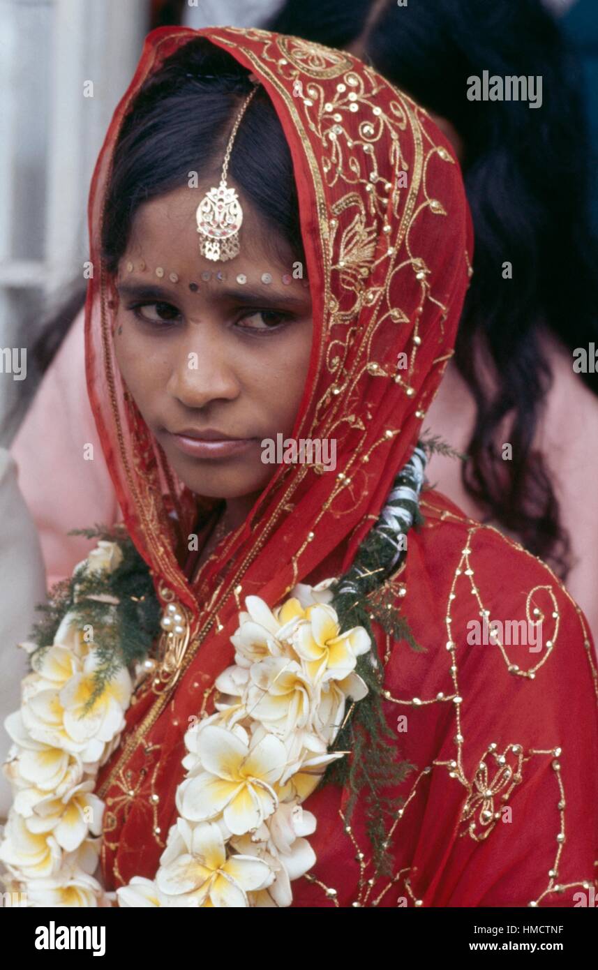 Hindu bride, Mauritius Stock Photo - Alamy
