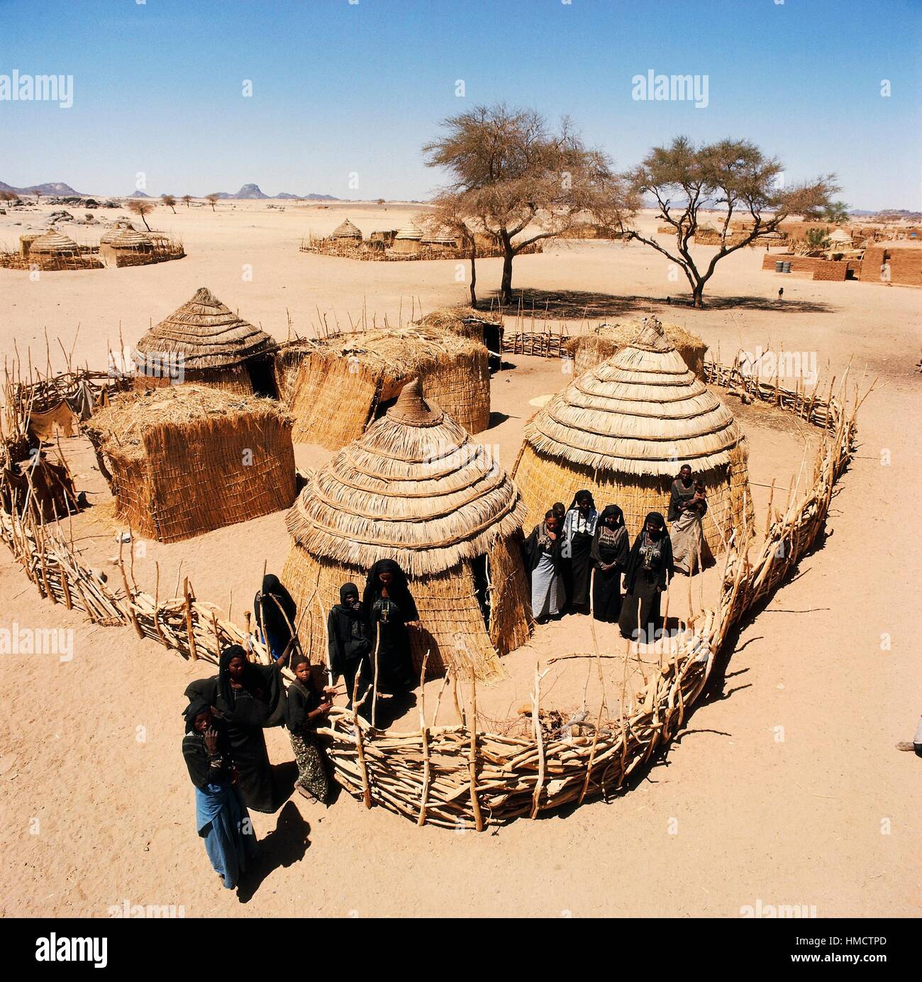 Tuareg village, Iferouane oasis, Air mountains, Agadez region, Niger ...