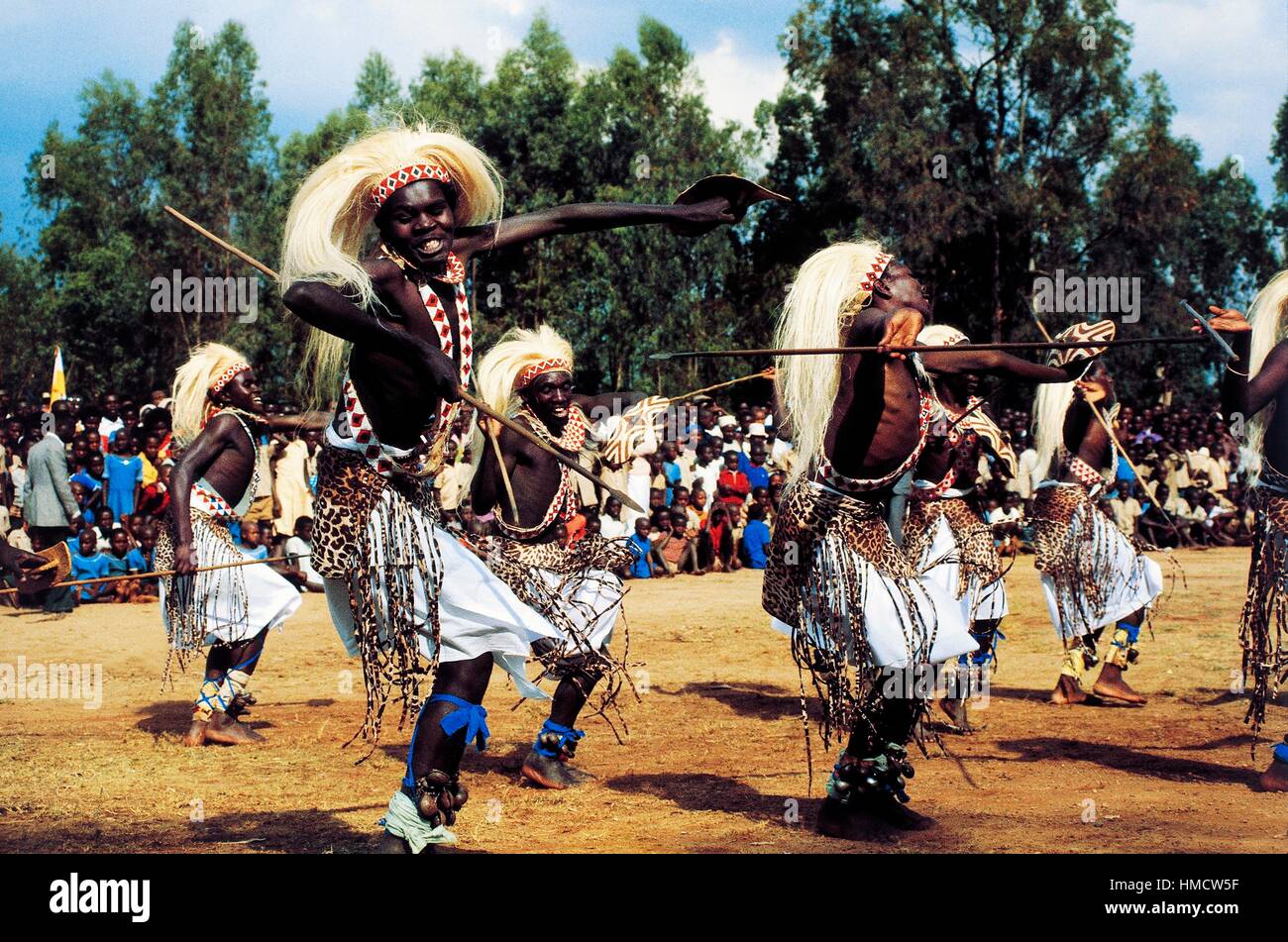 Tutsi men doing a traditional dance, Rwanda Stock Photo - Alamy