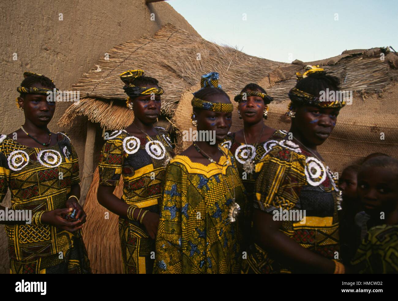 Fulani women wearing traditional clothes, Djenne region, Mali Stock ...