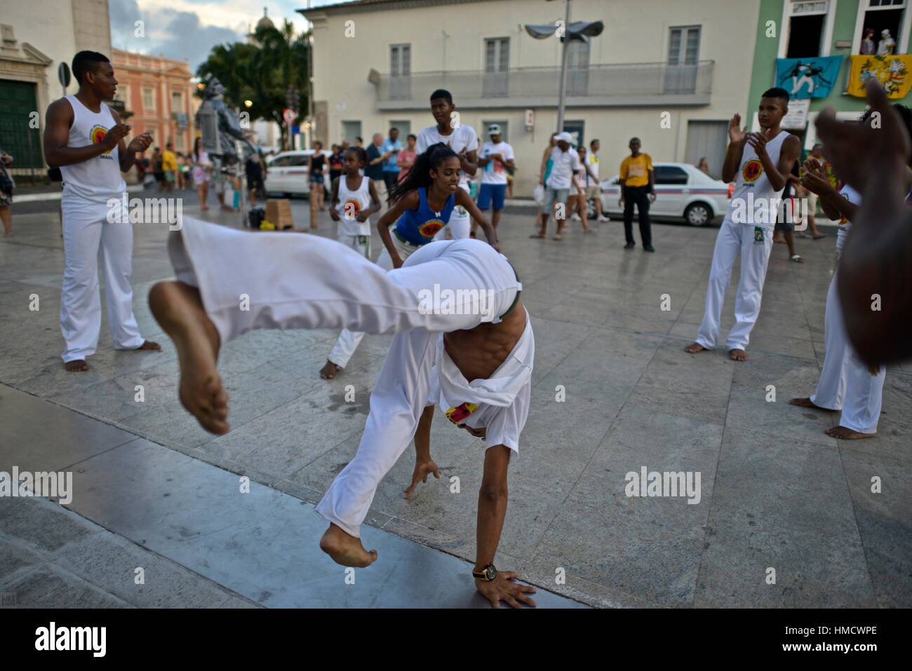 Capoeira on the streets of Pelorinho area, Salvador de Bahia, Bahia ...