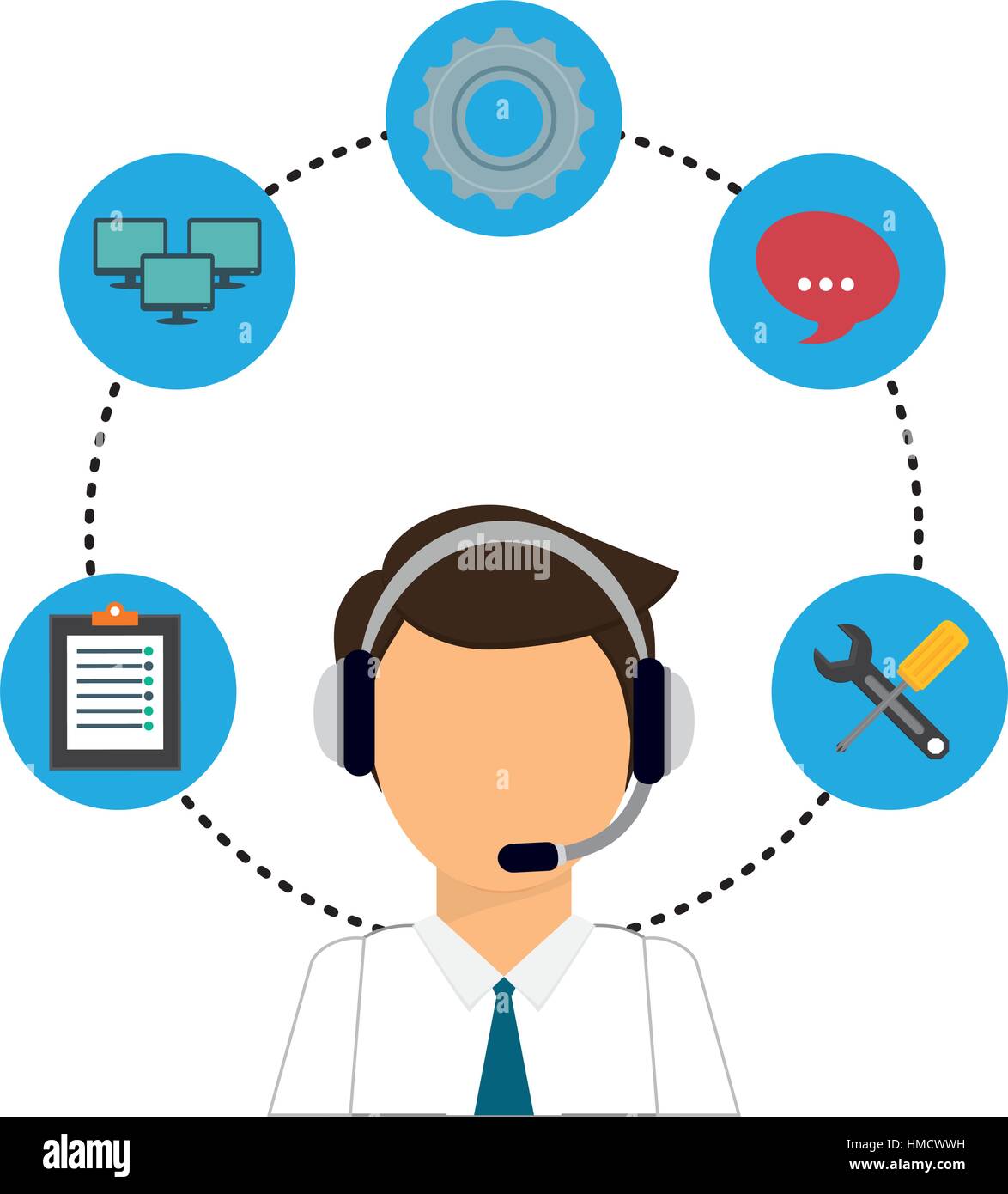 technical service and call center icon, vector illustration image Stock ...