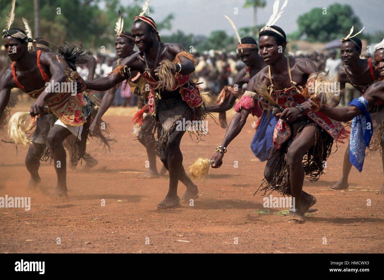 Traditional dance at the harvest festival, near Kara, Togo Stock Photo ...