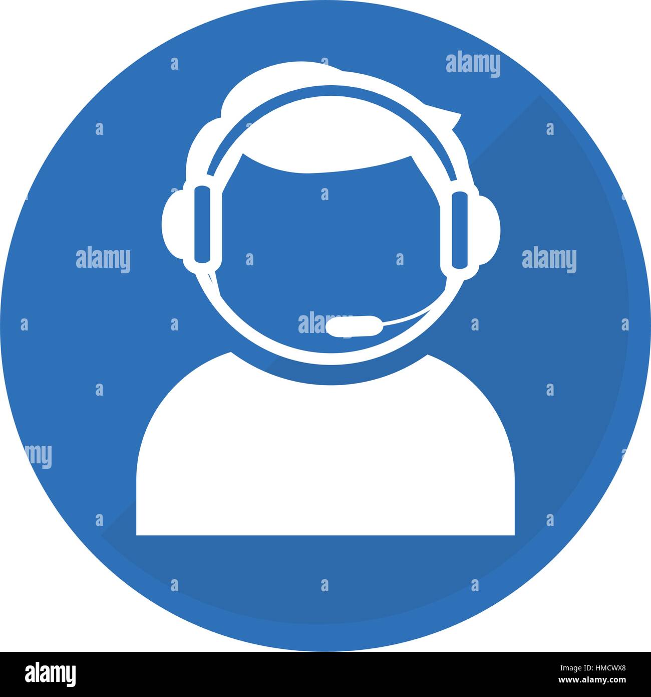 emblem technical support assistant icon image, vector illustration ...