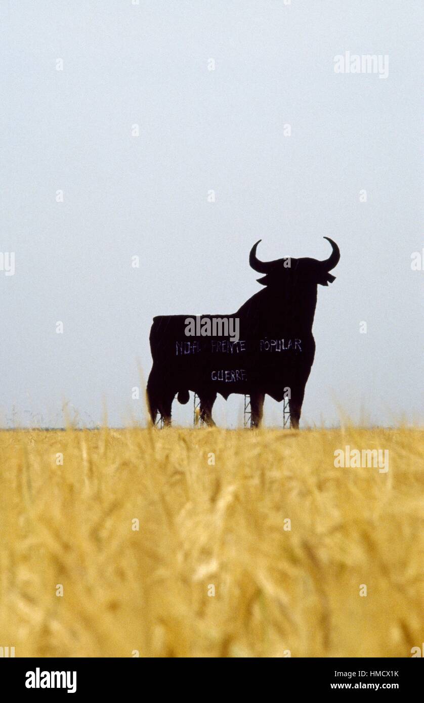 Osborne bull, black silhouette of a bull advertising for the Osborne ...