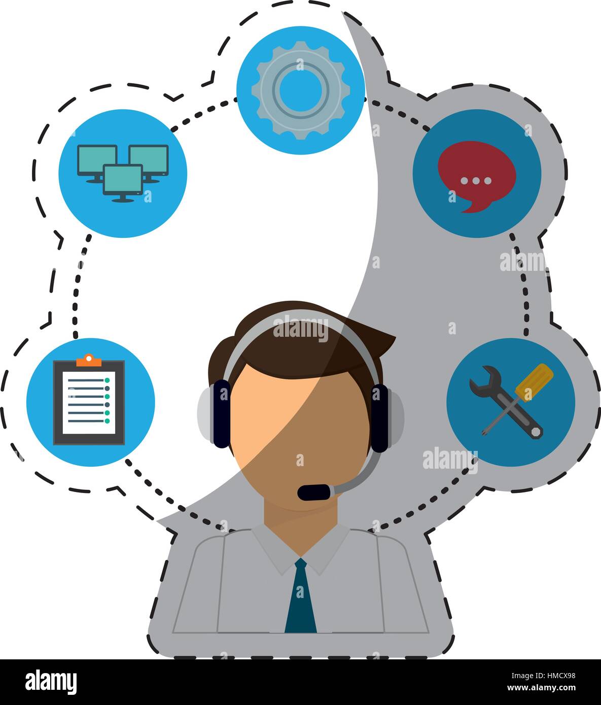 technical service and call center icon, vector illustration image Stock ...
