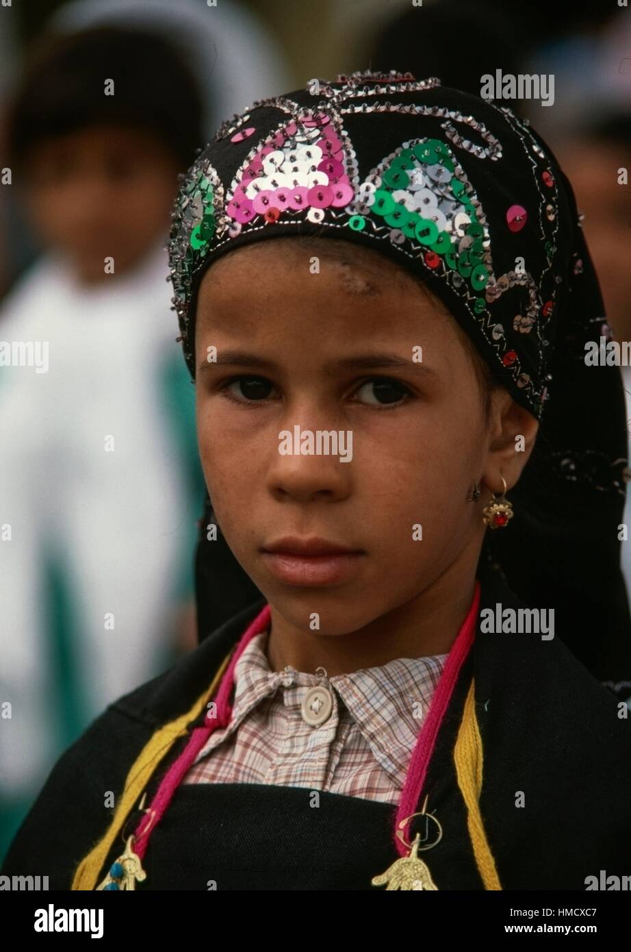 A Berber child during Independence Day celebrations, El Oued, Algeria ...