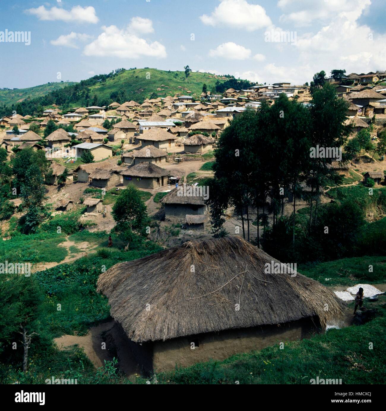 View of Kanyabayonga village, Democratic Republic of the Congo Stock ...