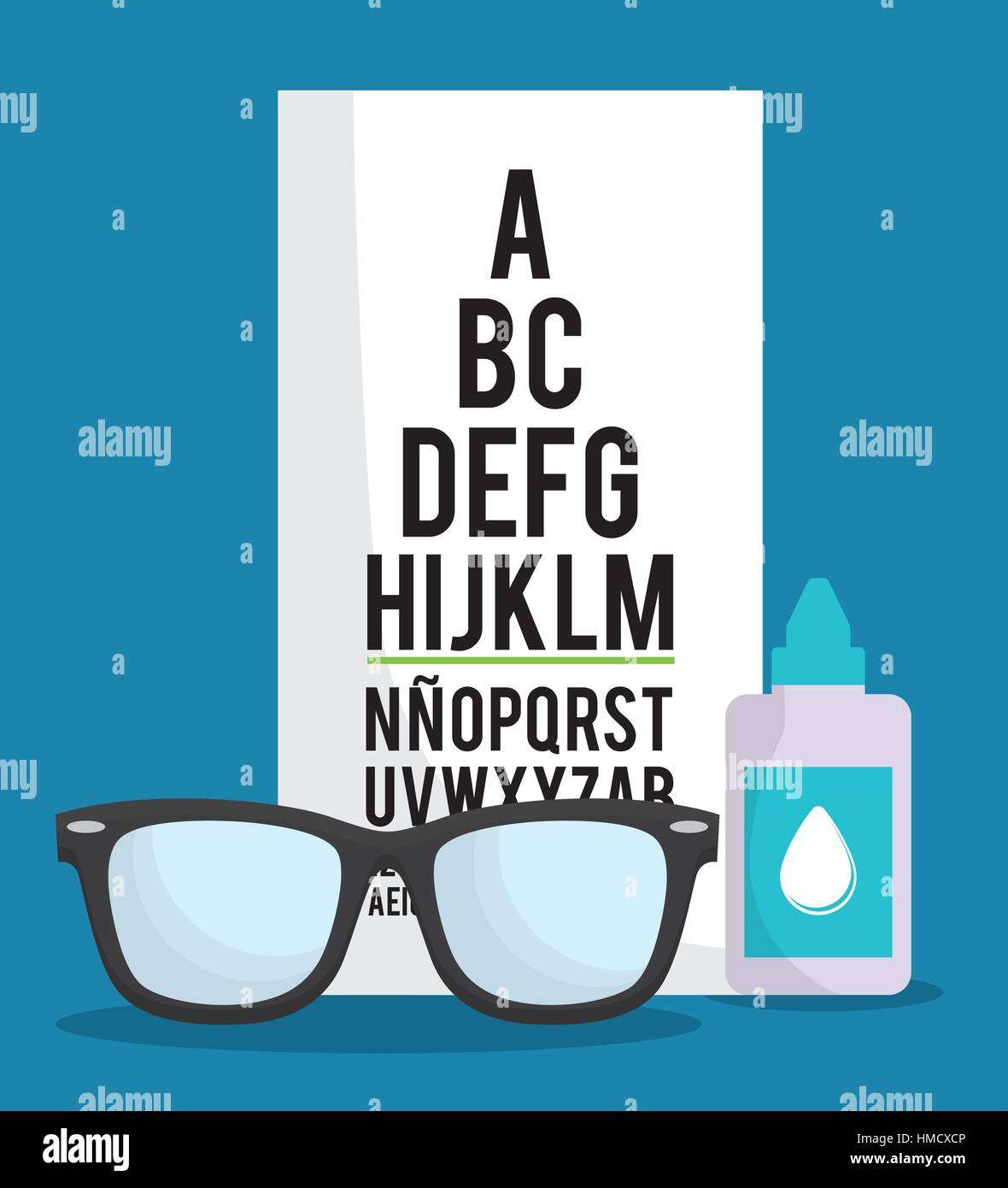 ophthalmology or optometry medical care icons image vector illustration ...