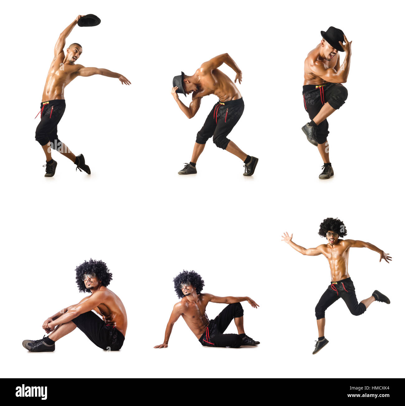 Collage of dancers isolated on white background Stock Photo - Alamy
