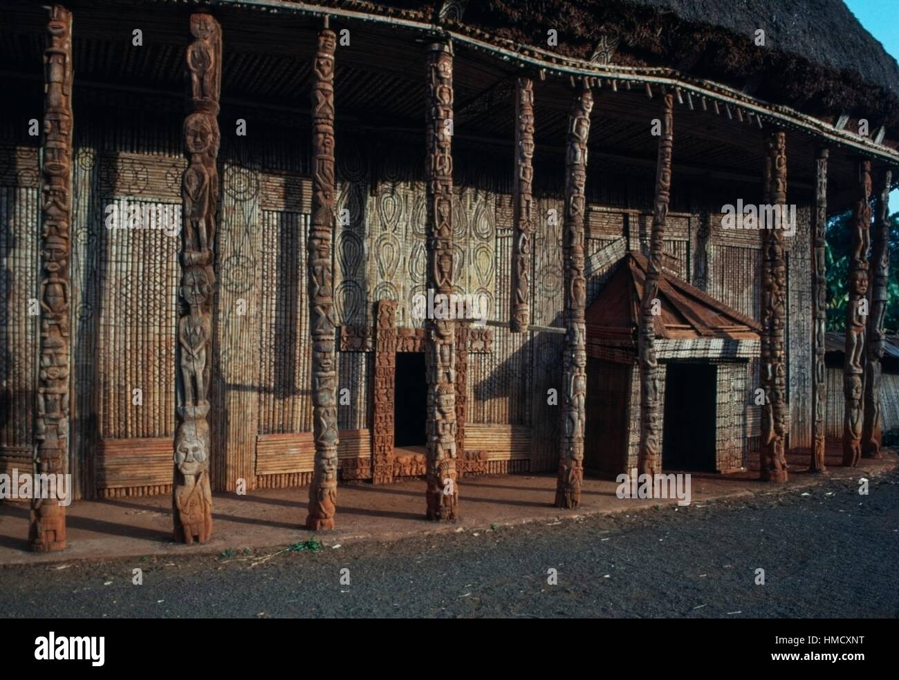 Entrance of a chefferie, home of the village chief, Bandjoun, Cameroon ...