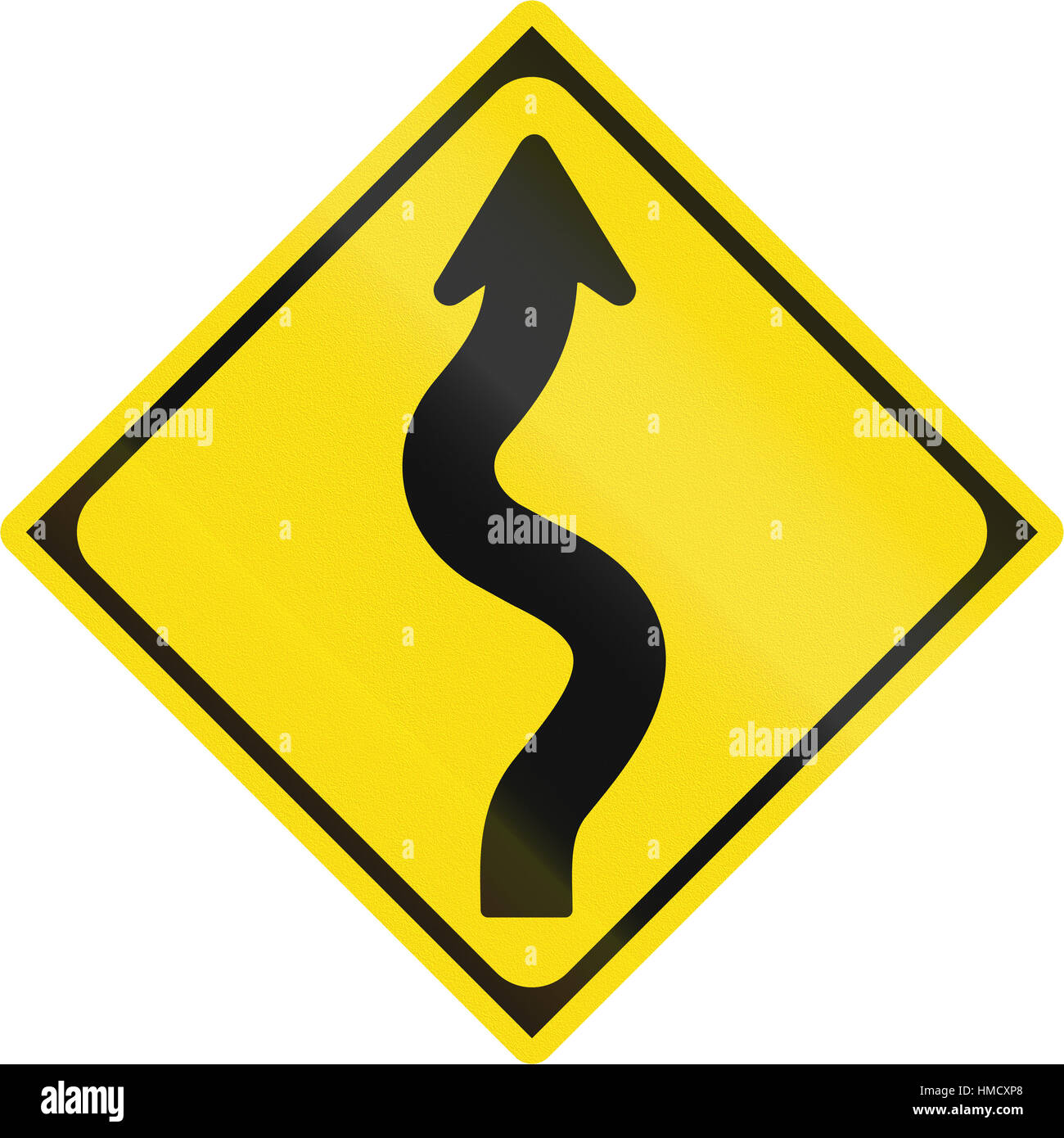 Japanese road sign - Succession of more than two bends, the first to ...