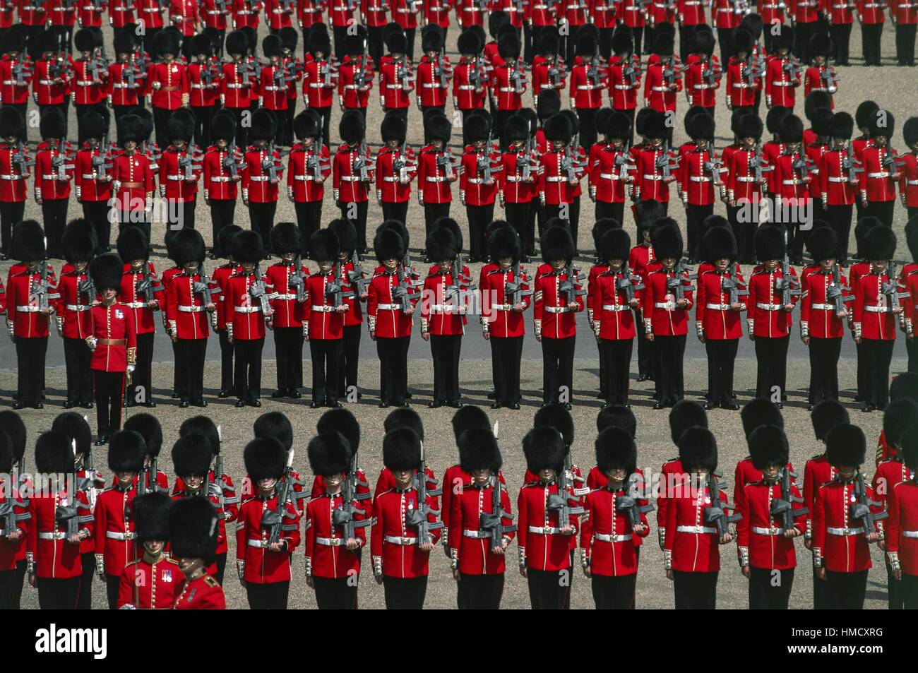 The Royal Guards in formation during the Trooping the Colour (official ...