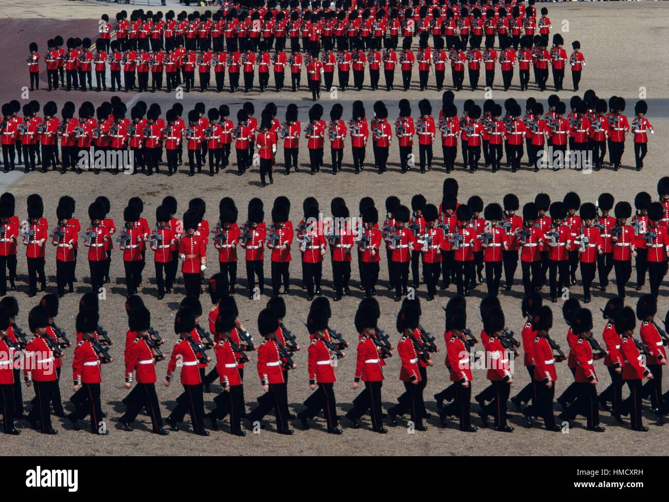 The Royal Guards in formation during the Trooping the Colour (official ...