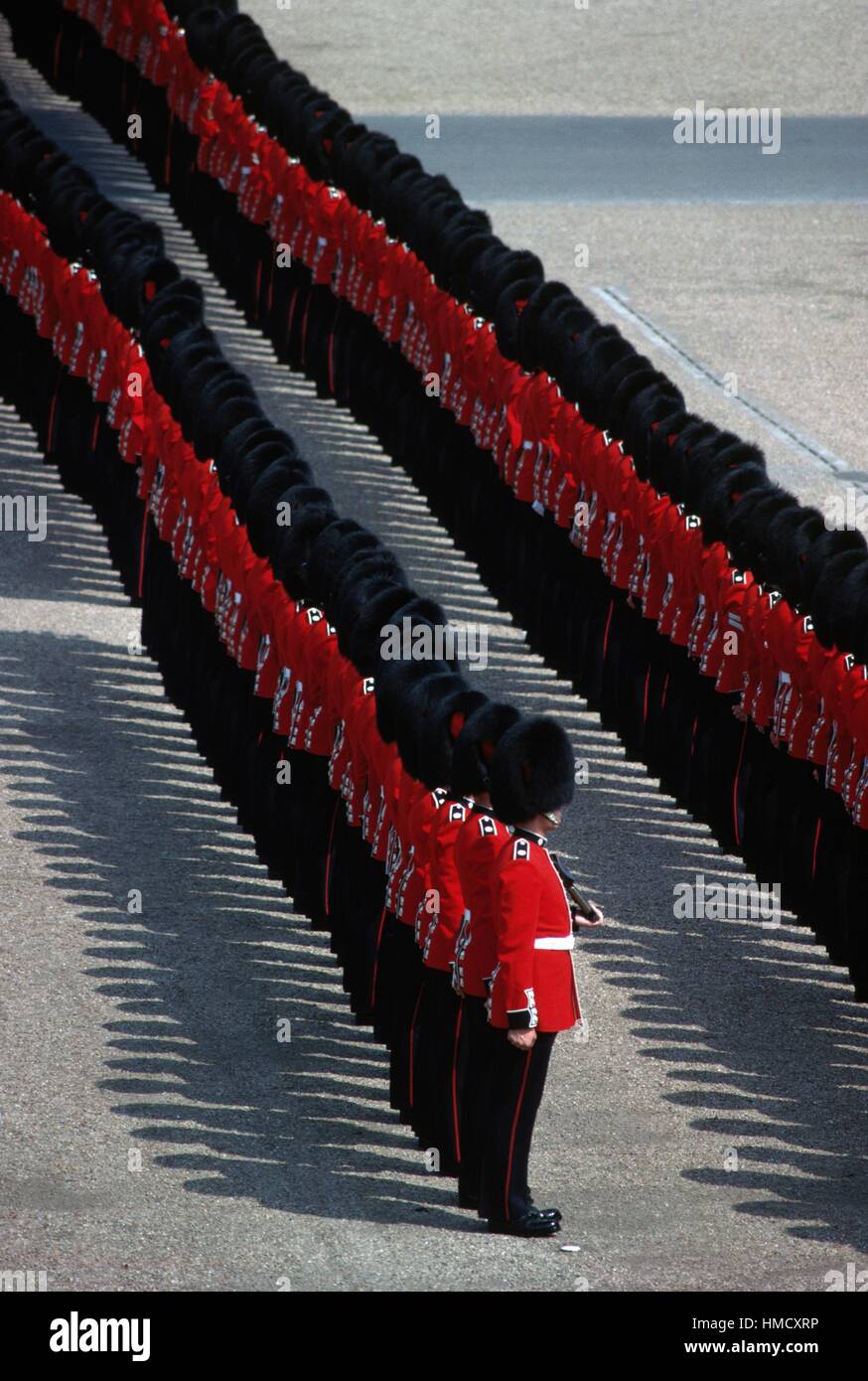 The Royal Guards in formation during the Trooping the Colour (official ...